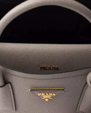 Prada Double Medium Saffiano Leather Bag - Grey