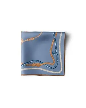 Prada Printed Silk Twill Scarf 55 - Blue