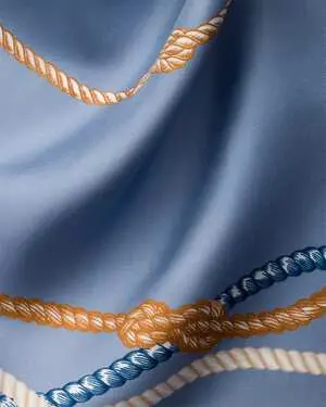 Prada Printed Silk Twill Scarf 55 - Blue