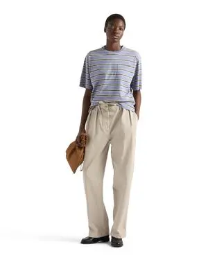 Prada Gabardine Loose Fit Drawstring Waist Trousers