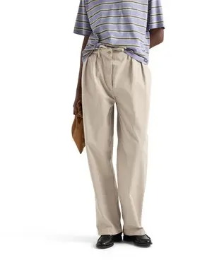 Prada Gabardine Loose Fit Drawstring Waist Trousers