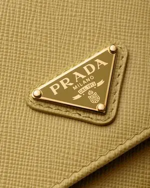 Prada Saffiano Leather Wallet With Shoulder Strap