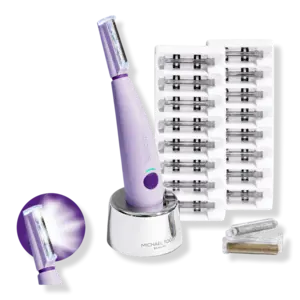 MICHAEL TODD BEAUTY Sonicsmooth Pro+ Dermaplaning Peach Fuzz Remover Led Light, 16 Blades, 2 Exfoliation Tips - Lavender