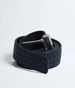 Bottega Veneta Intreccio Loop Belt - Midnight