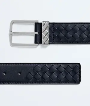 Bottega Veneta Intreccio Loop Belt - Midnight