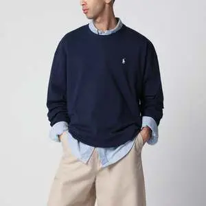 Polo Ralph Lauren Navy Cotton Crewneck Sweatshirt - Blue