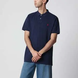 Polo Ralph Lauren Navy Cotton Custom Slim-fit Polo Shirt - Blue