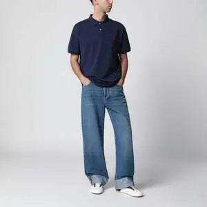 Polo Ralph Lauren Navy Cotton Custom Slim-fit Polo Shirt - Blue