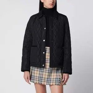 Burberry Quilted Nylon Jacket With Belted Waist - Black