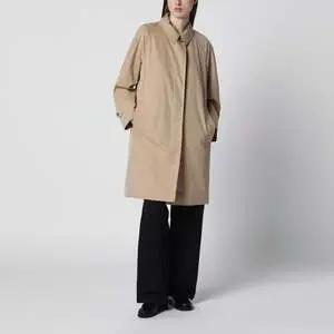 Burberry Cotton Coat With Check Detail