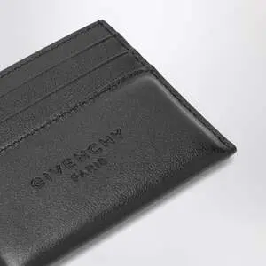 Givenchy Leather Card Holder With Logo - Black