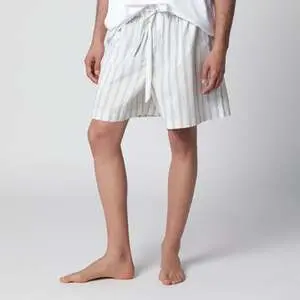 TEKLA Organic Cotton Striped Pajama Shorts