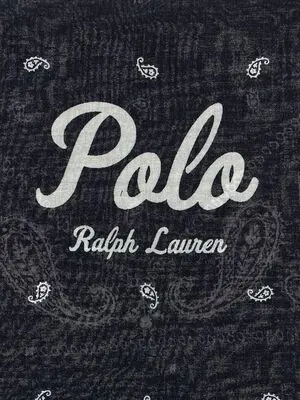 Polo Ralph Lauren Ethnic Print Cotton Bandana With Logo - Blue
