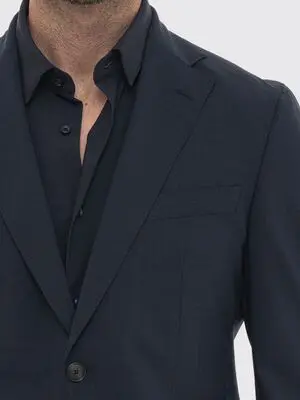 BOSS Single-breasted Dress In Virgin Wool - Blue