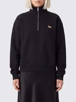 Maison Kitsuné Cotton Sweatshirt With Logo - Black