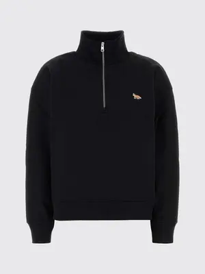 Maison Kitsuné Cotton Sweatshirt With Logo - Black
