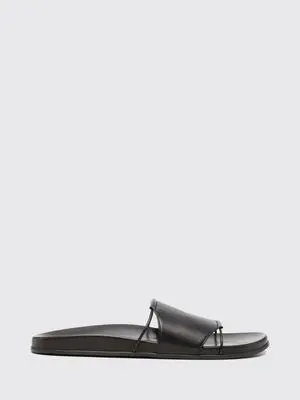 THE ROW Vivienne Leather Sliders - Black