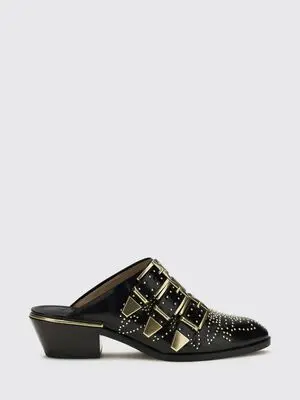 Chloé Studded Buckled Mules