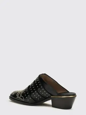 Chloé Studded Buckled Mules