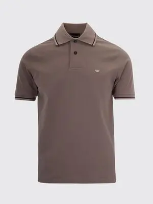 Emporio Armani Cotton Polo Shirt With Logo - Grey