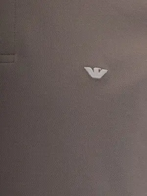 Emporio Armani Cotton Polo Shirt With Logo - Grey