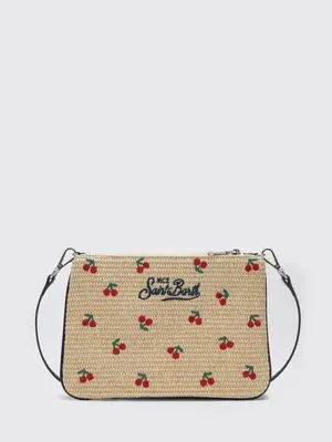 MC2 SAINT BARTH Woven Mini Bag With Floral Embellishment - Red