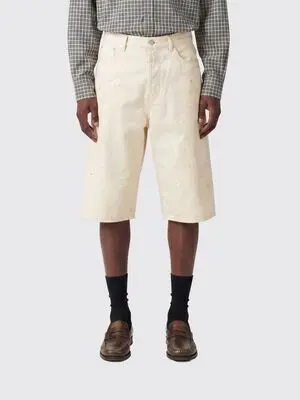 Acne Studios Cream Distressed Denim Shorts