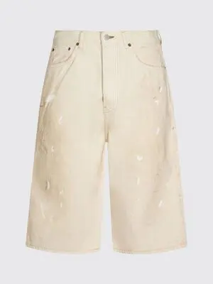 Acne Studios Cream Distressed Denim Shorts