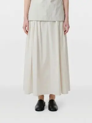 Studio Nicholson Pleated Cotton Midi Skirt - Ivory
