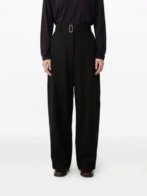 Studio Nicholson High Waisted Wide Leg Trousers - Coffee