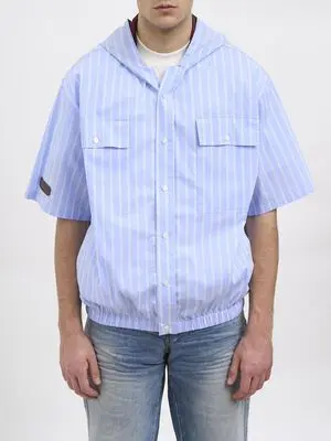 PDF Striped Cotton Hooded Shirt