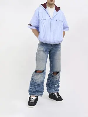PDF Striped Cotton Hooded Shirt