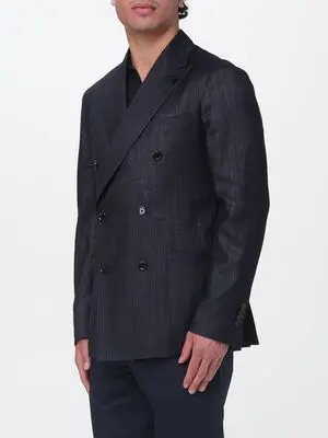 LARDINI Double Breasted Jacket - Blue