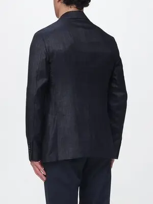 LARDINI Double Breasted Jacket - Blue