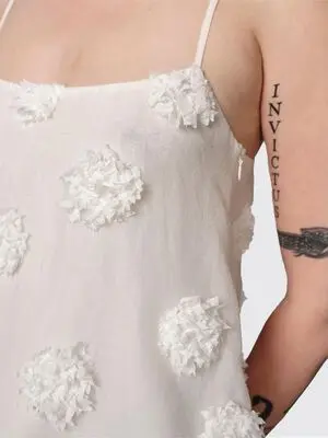 HERSKIND Frida Organza Top With 3d Floral Texture