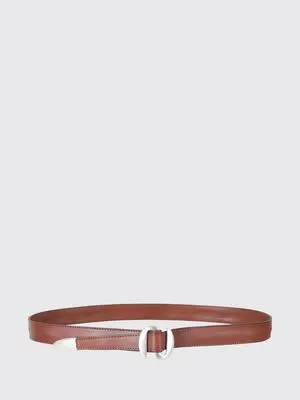 Orciani Smooth Cowhide Leather Belt With Interlocking Closure - Brown