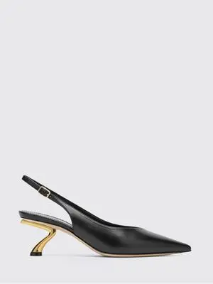 FERRAGAMO Calfskin Slingback Pumps With Sculptural Heel - Black