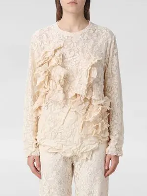 Comme Des Garçons Lace Top With Ruffle Embellishments - Ivory
