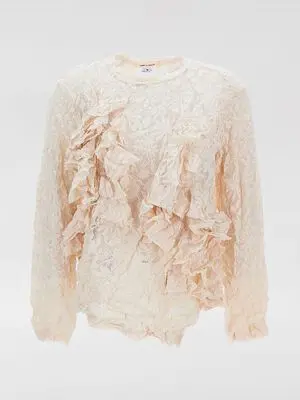 Comme Des Garçons Lace Top With Ruffle Embellishments - Ivory