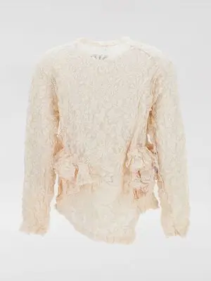 Comme Des Garçons Lace Top With Ruffle Embellishments - Ivory