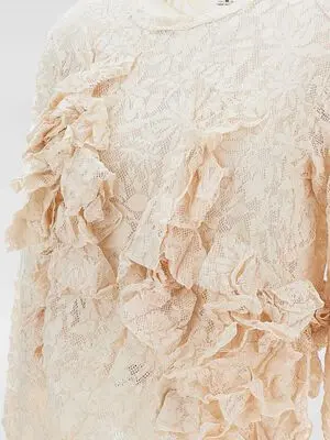 Comme Des Garçons Lace Top With Ruffle Embellishments - Ivory