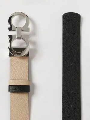 FERRAGAMO Gancini Belt - Beige