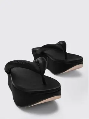 Balenciaga Satin Gaeta Wedge Flip Flops