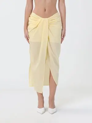 Jacquemus Draped Polyester Midi Skirt - Yellow
