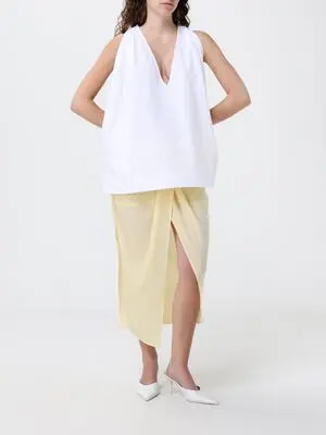 Jacquemus Draped Polyester Midi Skirt - Yellow