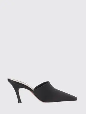 Amina Muaddi Jamie Silk Satin Mules - Black