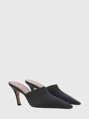 Amina Muaddi Jamie Silk Satin Mules - Black