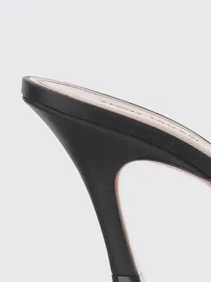 Amina Muaddi Jamie Silk Satin Mules - Black