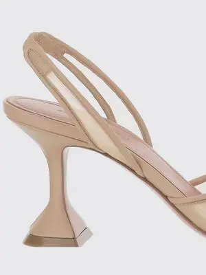 Amina Muaddi Begum Slingback With Jewel Buckle - Beige
