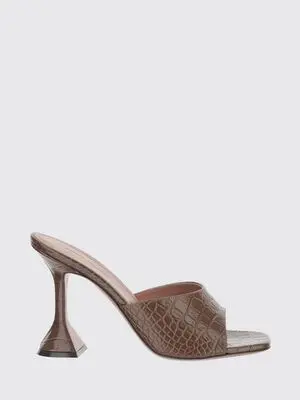 Amina Muaddi Lupita Croc-effect Leather Mules - Brown
